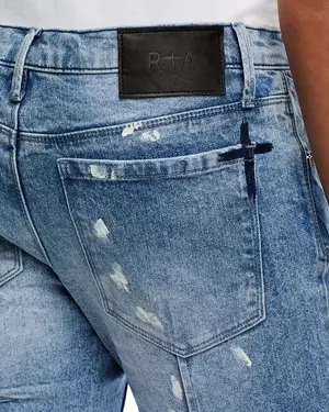 RtA Distressed Skinny Jeans - Medium Blue