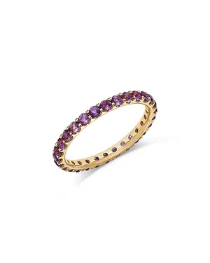 Bloomingdale'S Stackable 14k Yellow Gold Eternity Ring - Amethyst/gold