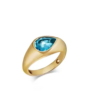 Bloomingdale'S Pear Shaped Swiss Blue Topaz Ring - Blue/gold