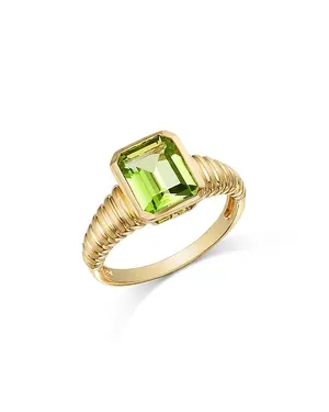Bloomingdale'S Peridot Ring In 14k Yellow Gold - Green/gold