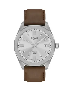 TISSOT Prc100 Solar Watch, 39mm - Silver/brown