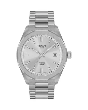 TISSOT Prc100 Solar 39mm Watch - Silver/silver