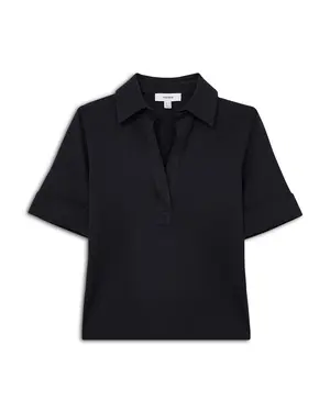 REISS Astrid Open Collar Top
