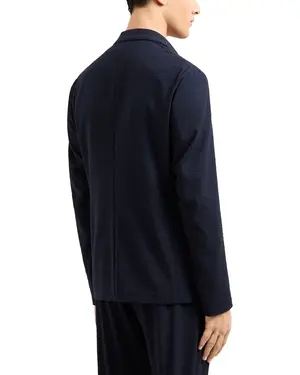 Emporio Armani Regular Fit Seeksucker Single Breasted Blazer