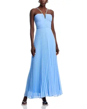 Aqua V-neck Chiffon Dress Exclusive - Periwinkle