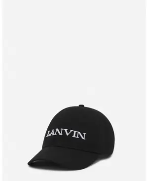 LANVIN Embroidered Logo Cotton Baseball Cap - Black