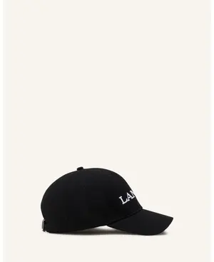 LANVIN Embroidered Logo Cotton Baseball Cap - Black