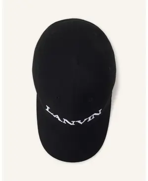 LANVIN Embroidered Logo Cotton Baseball Cap - Black