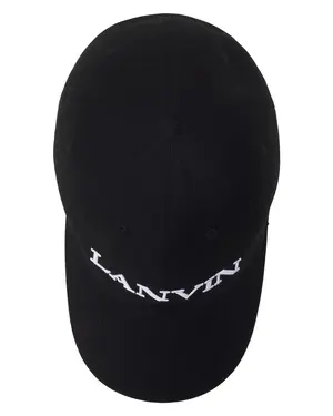 LANVIN Embroidered Logo Cotton Baseball Cap - Black