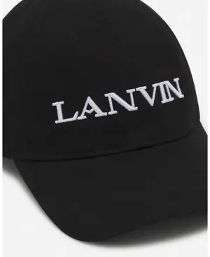 LANVIN Embroidered Logo Cotton Baseball Cap - Black