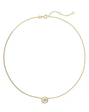 Tory Burch Kira Double T Circle Pendant Necklace - Gold