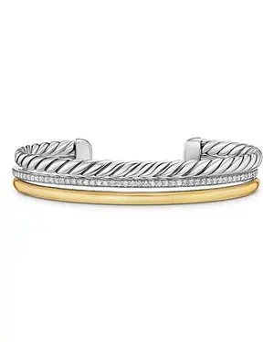 David Yurman Dy Mercer Three Row Cuff - Silver/gold