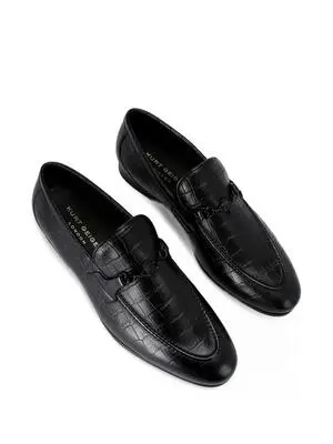 Kurt Geiger Alton Crocodile-embossed Loafers - Black