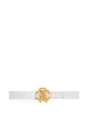 Roberto Cavalli Twisted-logo Belt - White