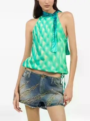 Roberto Cavalli Graphic-print Silk Top