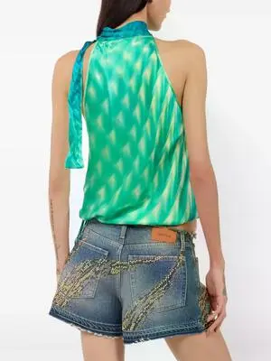 Roberto Cavalli Graphic-print Silk Top
