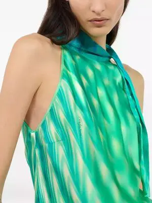 Roberto Cavalli Graphic-print Silk Top