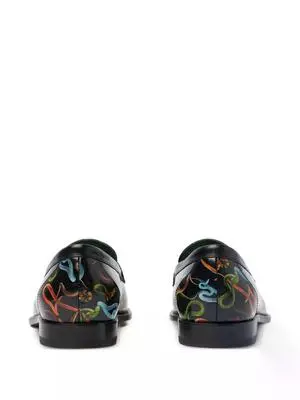 SCAROSSO Graphic-print Loafers - Black