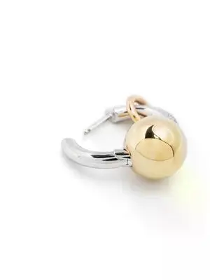 RAINBOW K 14k Gold And Diamond Hoop Earring