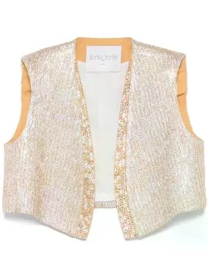 FORTE_FORTE Crystal-embellished Waistcoat - Gold