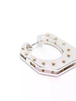RAINBOW K 14k Gold Diamond Nano Cyborg Hoop Earring