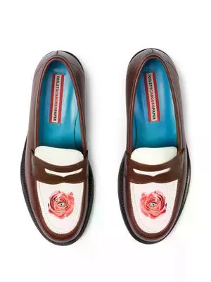 SCAROSSO Rose-embellished Loafers