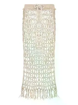 Roberto Cavalli Crochet-knit Midi Skirt