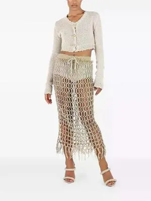 Roberto Cavalli Crochet-knit Midi Skirt