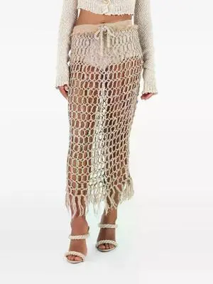 Roberto Cavalli Crochet-knit Midi Skirt