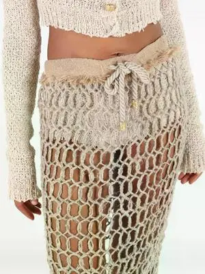 Roberto Cavalli Crochet-knit Midi Skirt