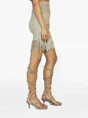 ISA BOULDER Fringed-hem Mini Skirt