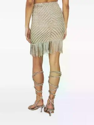 ISA BOULDER Fringed-hem Mini Skirt