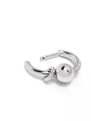 RAINBOW K 14k White Gold Diamond Huggie Earring