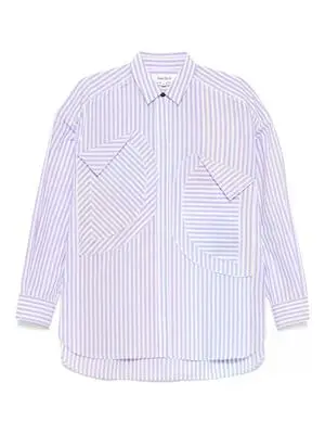 ENFOLD Applique Striped Shirt