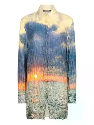 Roberto Cavalli Printed Distressed Shirt