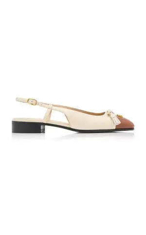 Valentino Garavani Leather Slingback Ballerinas - White