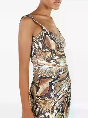 Roberto Cavalli Python-print Midi Dress