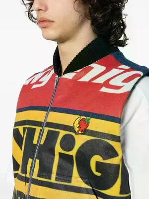 SKY HIGH FARM WORKWEAR Graphic-logo Denim Gilet