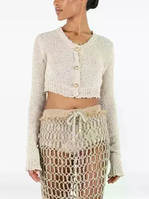 Roberto Cavalli Cropped Knitted Cardigan