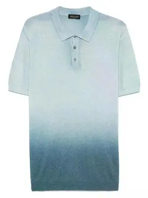 ROBERTO COLLINA Gradient-effect Polo Shirt