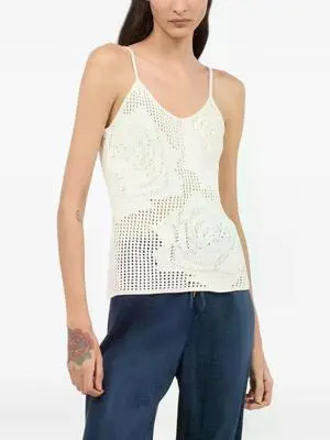 Roberto Cavalli Rose Cut-out Top