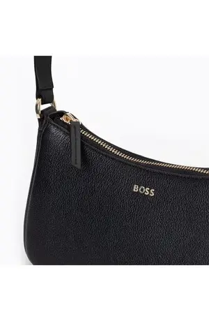 BOSS Small Alyce Leather Hobo Bag - Black