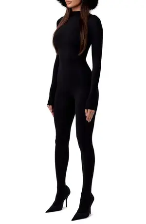 Naked Wardrobe Long Sleeve Jumpsuit - Black
