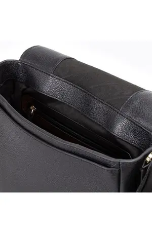 BOSS Alyce Flap Leather Crossbody Bag