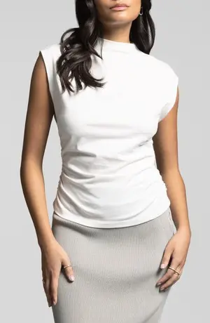 WEEKEND LOS ANGELES Simone Stretch Pima Cotton Top - Blanc