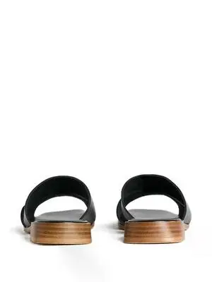 Karl Lagerfeld Leather Slides - Black