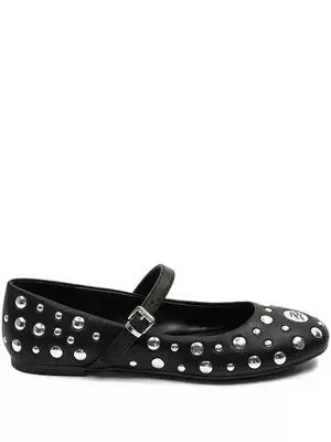 Karl Lagerfeld Studded Ballerina Shoes - Black