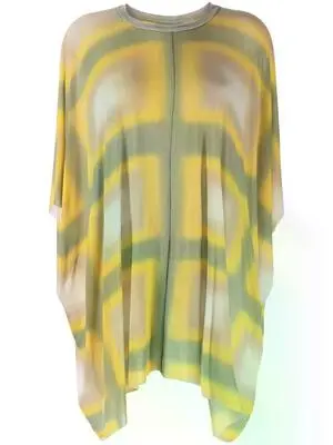 Rick Owens Minerva Draped Geometric-print Top