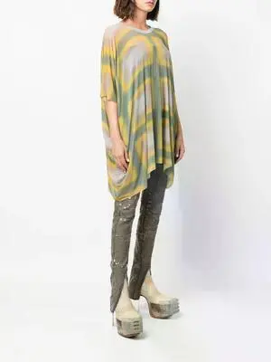 Rick Owens Minerva Draped Geometric-print Top