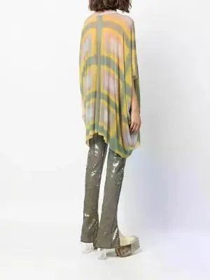 Rick Owens Minerva Draped Geometric-print Top
